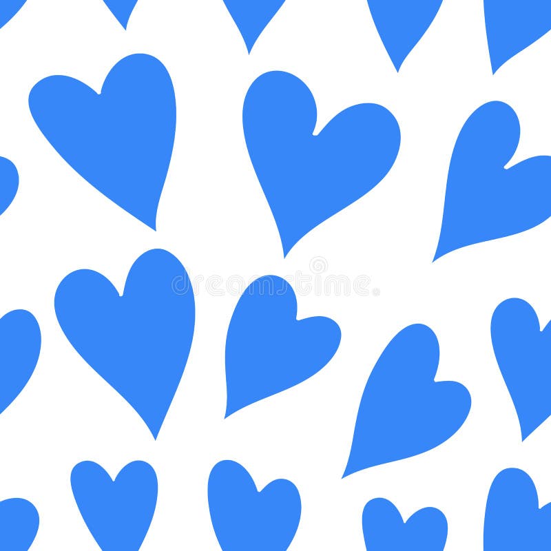 Corazones Azules Claros En Un Fondo Blanco Ilustración del Vector ...