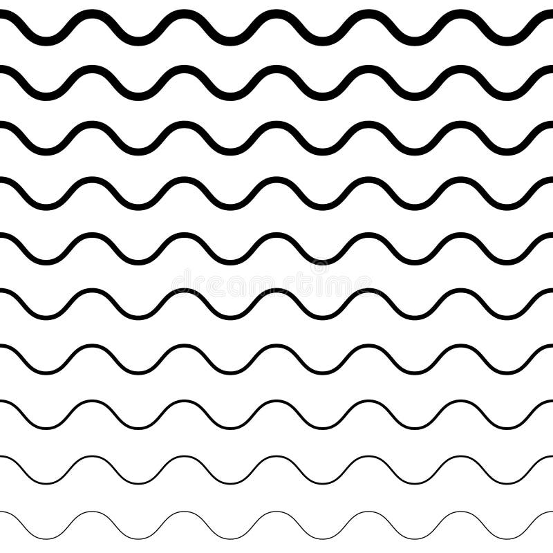 Modelo Inconsútil Del Vector, Líneas Onduladas Horizontales Ilustración ...