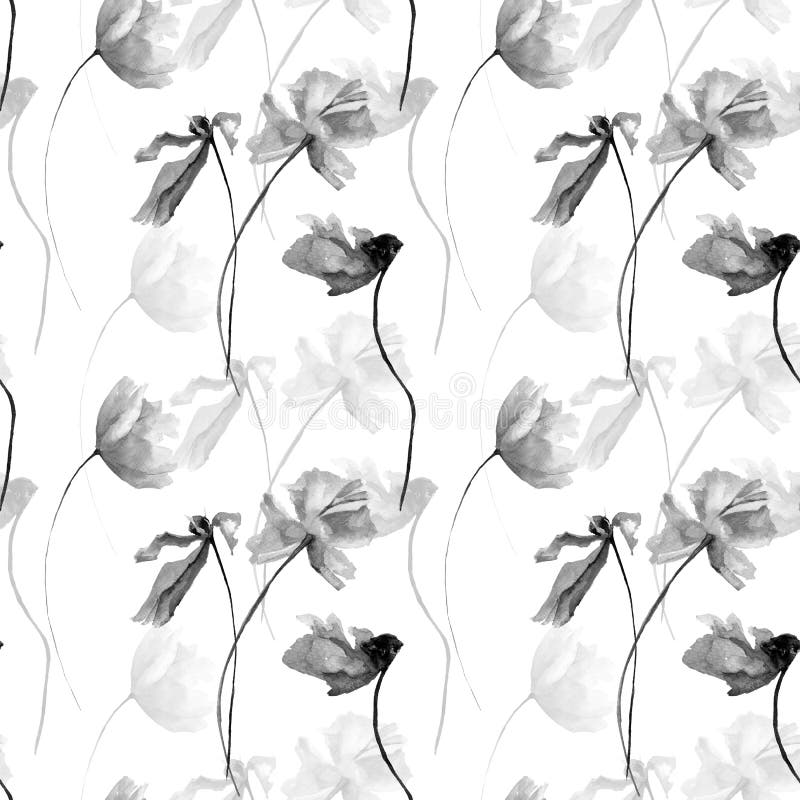 Modelo Inconsútil Monocromático Con Las Flores De Las Amapolas Stock de ... Modelo Inconsútil Monocromático Con Las Flores De Las Amapolas Stock de ...