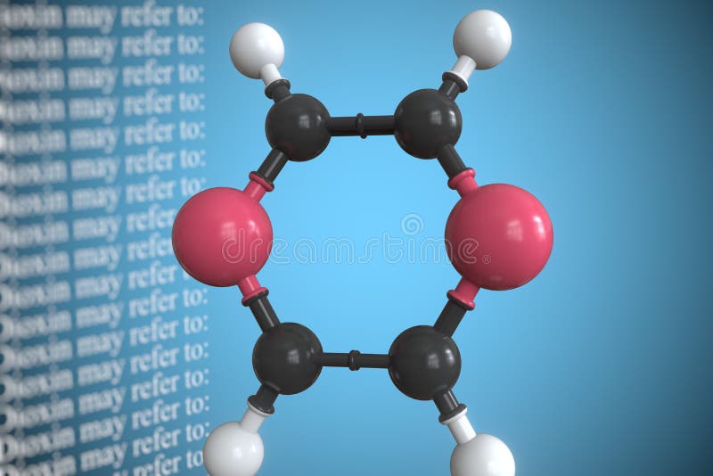 Modelo Molecular De Representación Dioxina 3d Stock de ilustración ...