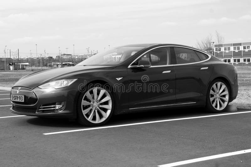Modelo S De Tesla - Blanco Y Negro Fotografía editorial - Imagen de ...