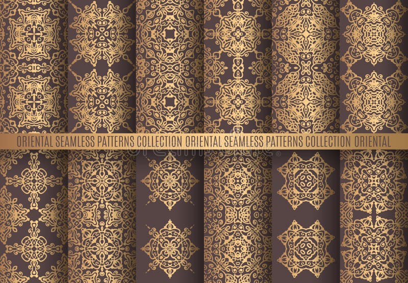 Modelos De Oro Del Arabesque Ilustración del Vector - Ilustración de ...