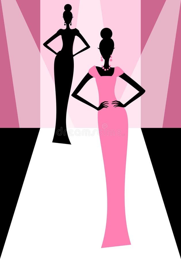 Models on the Catwalk stock vector. Illustration of design - 24225261
