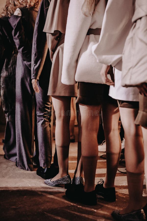 Models Getting in a Line on Backstage Stock Photo - Image of famous ...