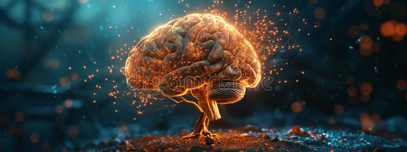 Models of the Human Brain Tree Stock Photo - Image of etching, human ...
