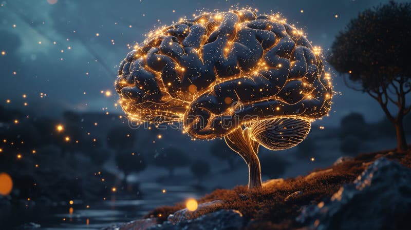 Models of the Human Brain Tree Stock Photo - Image of cerebrum, genius ...