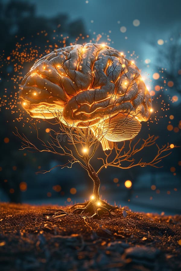 Models of the Human Brain Tree Stock Illustration - Illustration of ...