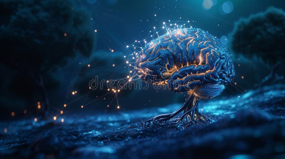 Models of the Human Brain Tree Stock Illustration - Illustration of ...