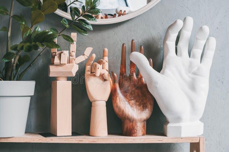 Models of a Human Hands. Wooden Model of a Human Hand Stock Photo ...