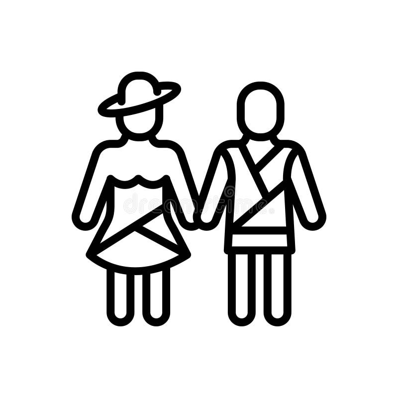 Black Line Icon for Models, Attractive and Fashion Stock Vector ...