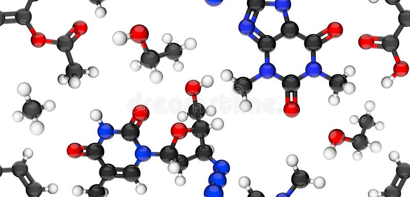 Models Molecule Background. Seamless Pattern Stock Illustration ...