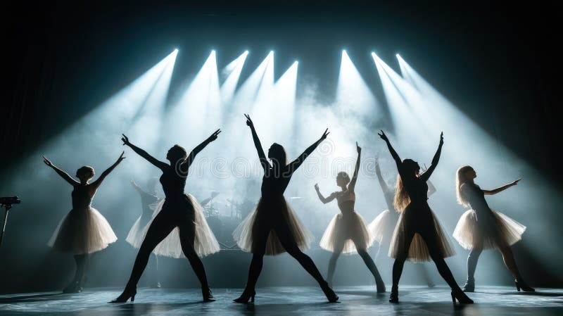 Models Posing on Stage Created with Generative AI. Women are Dancing ...