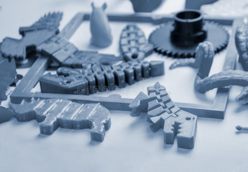 Models Printed by 3d Printer. Bright Colorful Objects Printed on a 3d ...
