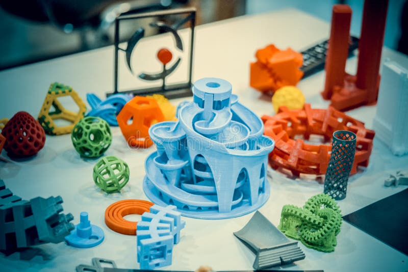 Models Printed by 3d Printer. Copy Space Stock Image - Image of ...
