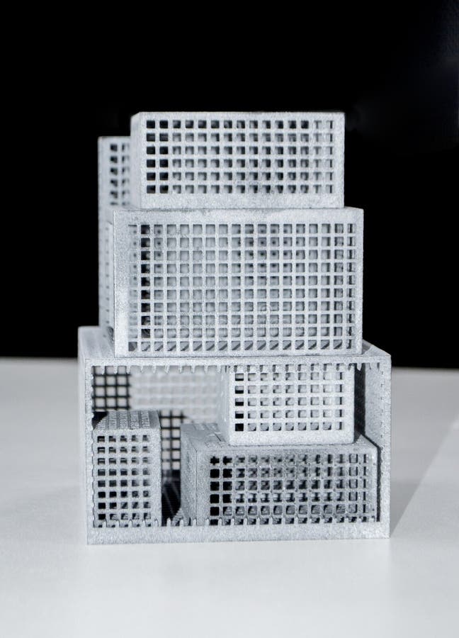 Models Printed on 3D Printer. Gray Plastic Objects Printed on 3D ...