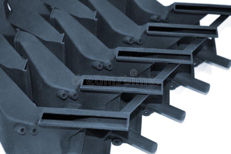 Models Printed on 3D Printer Isolated on White Background. Stock Photo ...