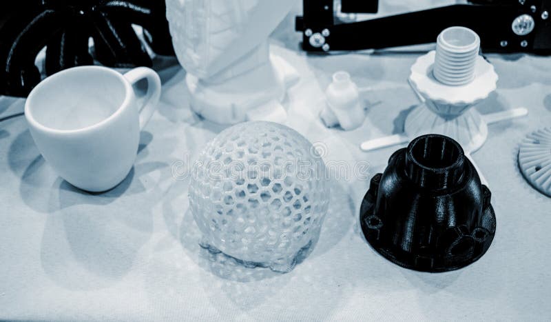Models Printed on 3D Printer. Many Objects Printed on 3D Printer Made ...