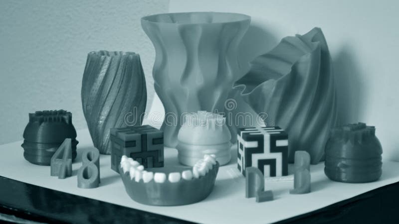 Models Printed by 3d Printer. Objects Printed on 3d Printer on Table ...