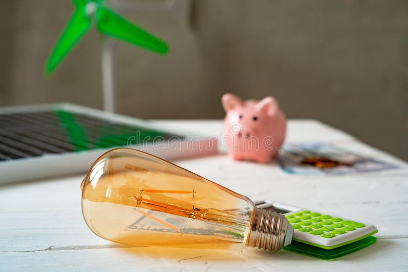 Models of Windmill and Solar Panel, Alternative Energy Sources Stock ...