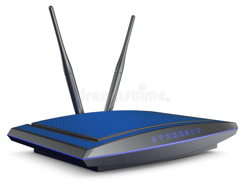 Router Blue Icon on White Background. Blue Flat Style Vector ...