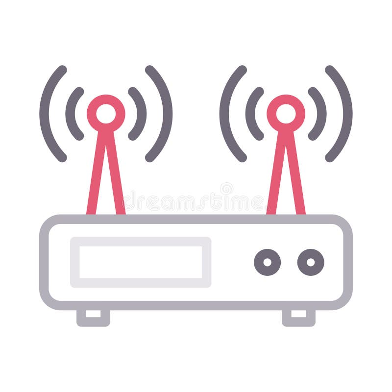 Modem Colour Line Vector Icon Stock Vector - Illustration of access ...