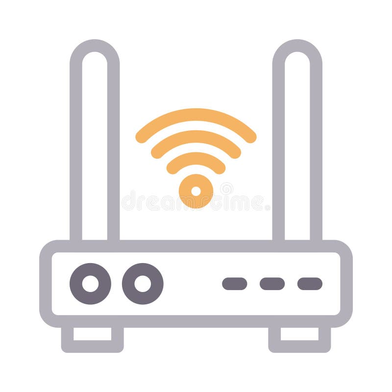 Modem Colour Line Vector Icon Stock Vector - Illustration of access ...