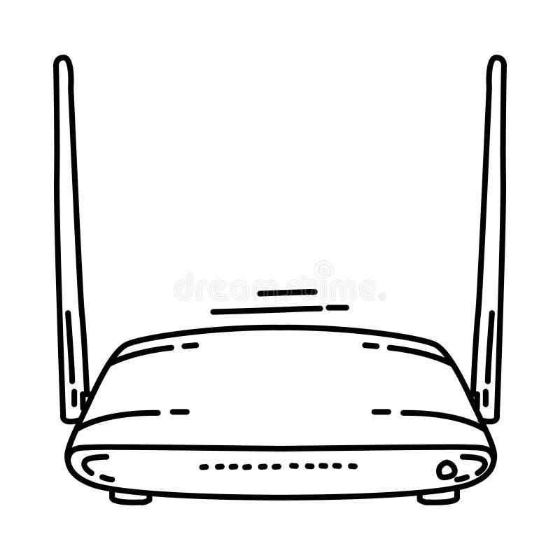 Modem Ethernet Icon. Doodle Hand Drawn or Outline Icon Style Stock ...