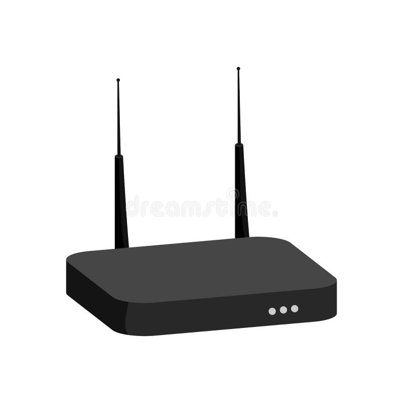 Modem Icon, Black Monochrome Style Stock Vector - Illustration of ...