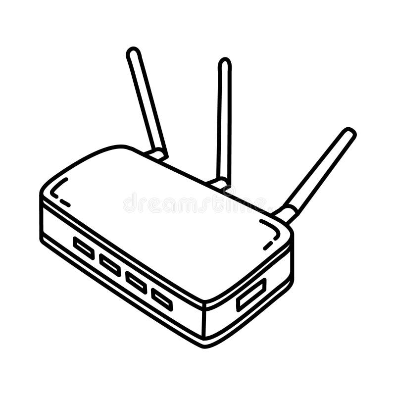 Modem Icon. Doodle Hand Drawn or Outline Icon Style Stock Vector ...