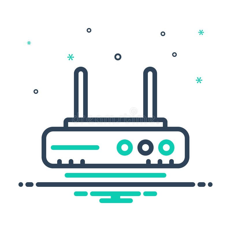 Mix Icon for Modem, Broadband and Routing Stock Illustration ...