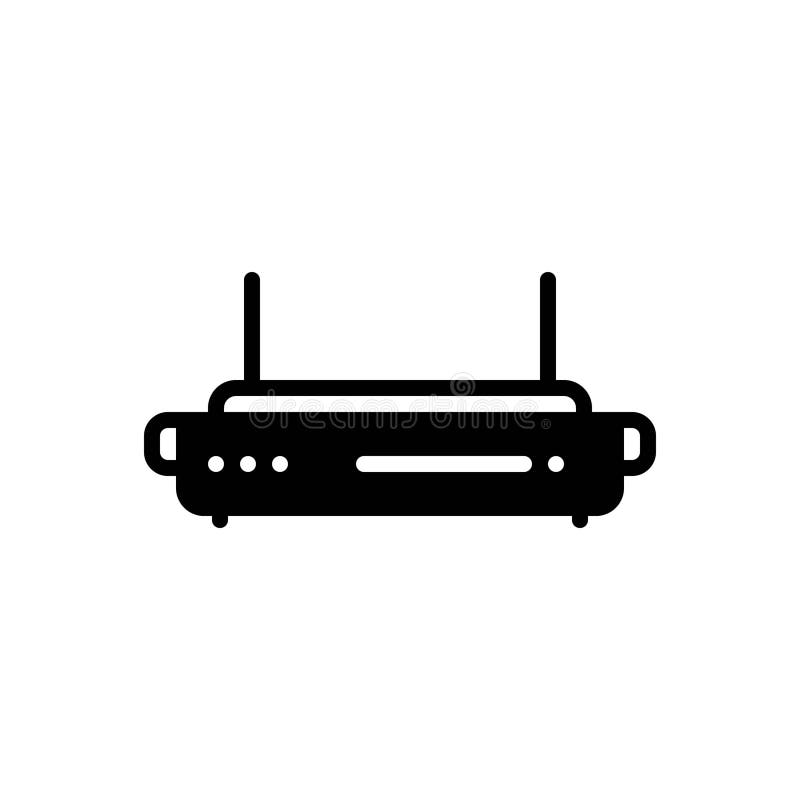 Black Solid Icon for Modem, Projector and Device Stock Vector ...