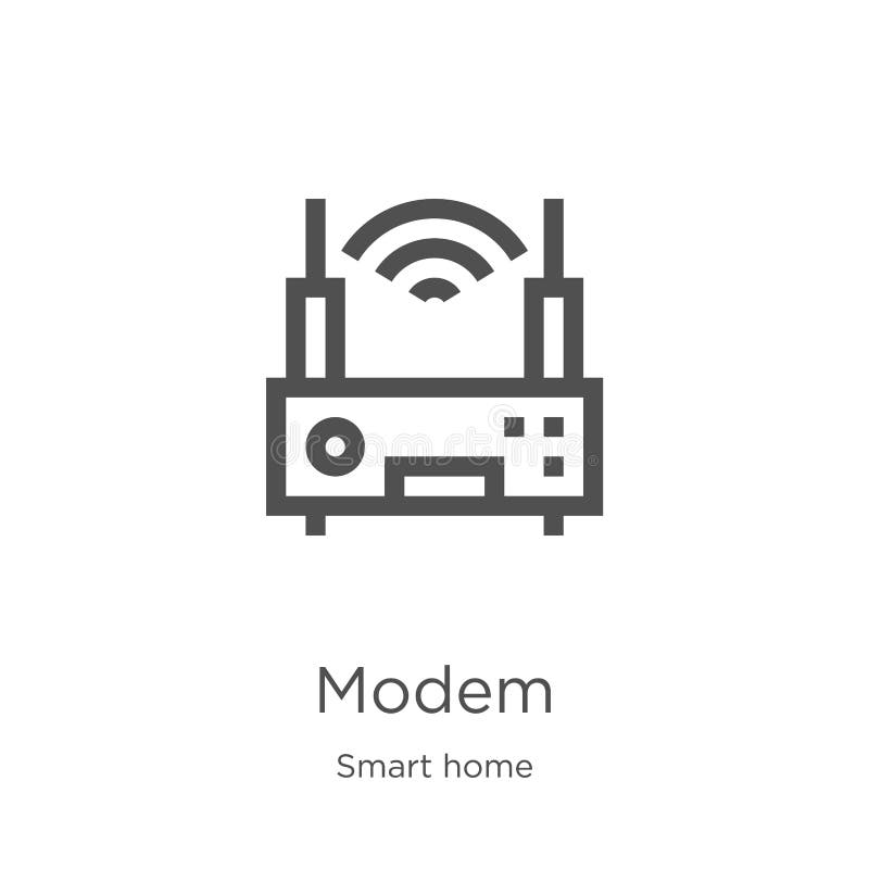 Modem Icon Vector from Smart Home Collection. Thin Line Modem Outline ...