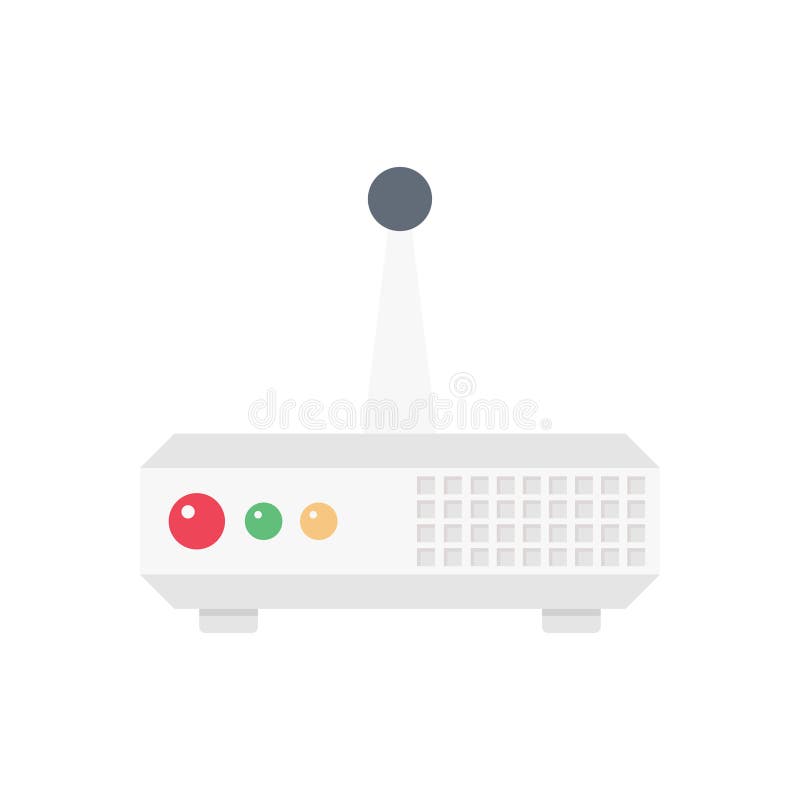 Modem Vector Flat Color Icon Stock Vector - Illustration of outline ...