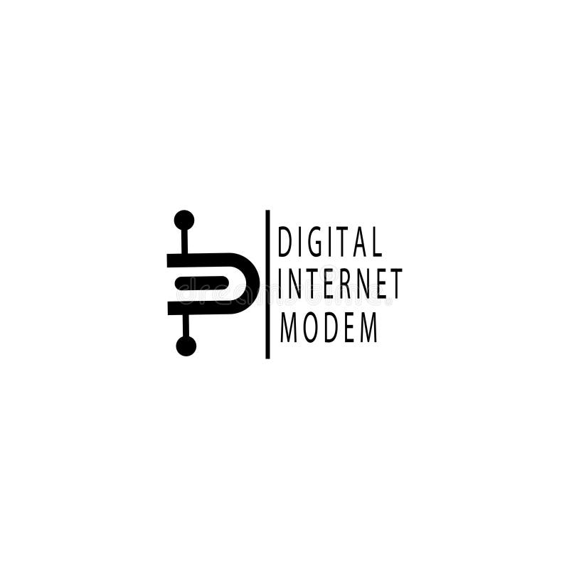 Modem Logo Illustration Digital Internet Design Vector Template Stock ...