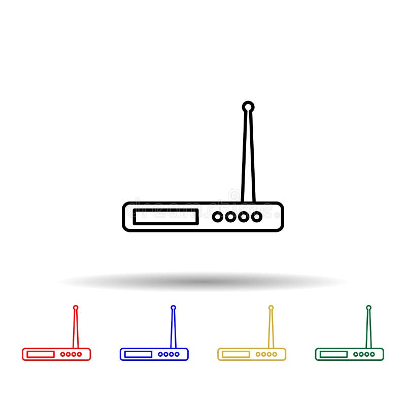 Modem Multi Color Style Icon Simple Thin Line Outline Vector Of Computer Parts Icons For Ui