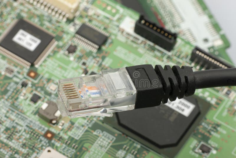 Modem Router Network Hub with Cable Connecting. Stock Photo - Image of ...