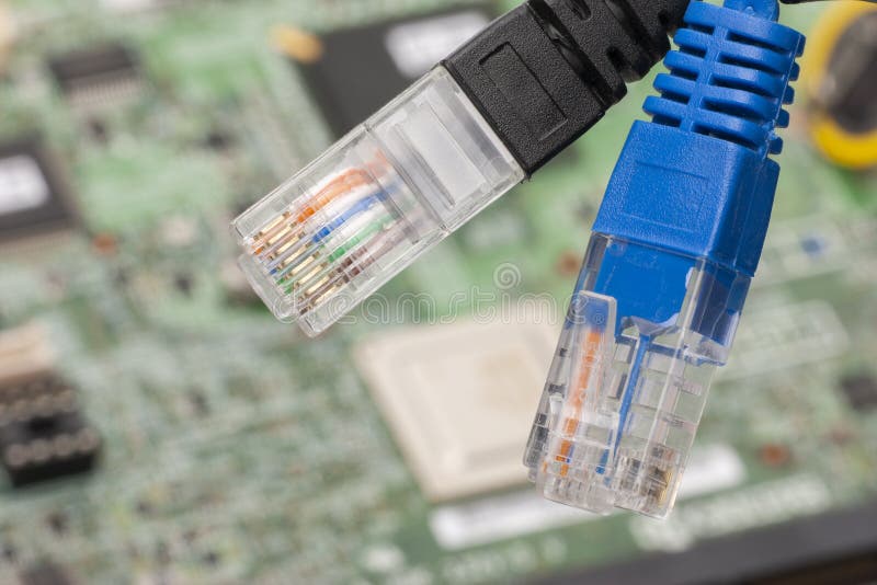 Modem Router Network Hub with Cable Connecting. Stock Photo - Image of ...