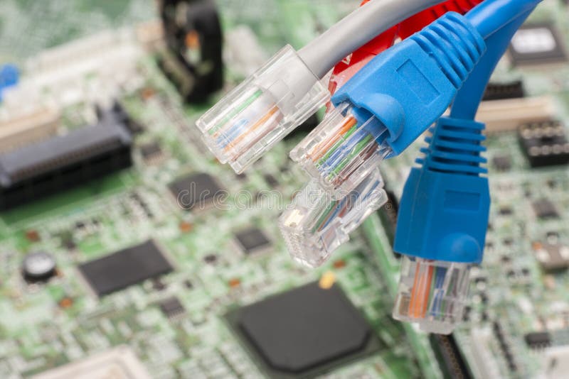 Modem Router Network Hub with Cable Connecting. Stock Photo - Image of ...