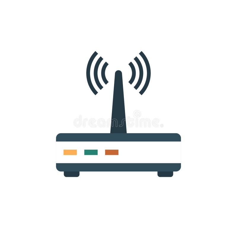 Modem Signal Vector Flat Icon Stock Vector - Illustration of gateway ...