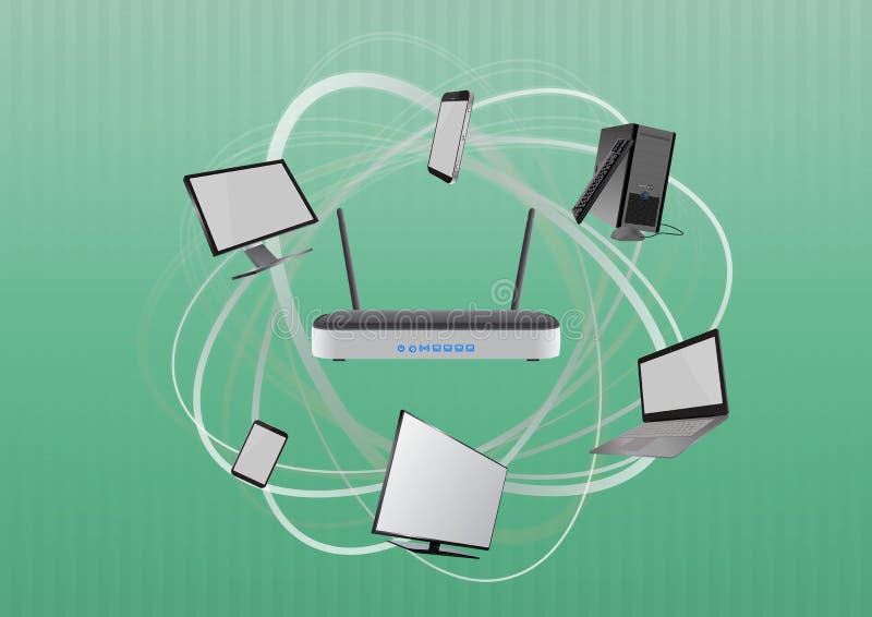 Modem tech device stock vector. Illustration of phone - 70858814