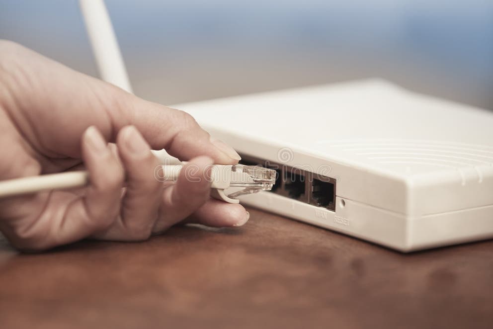 Modem using stock image. Image of downloading, device - 60363789