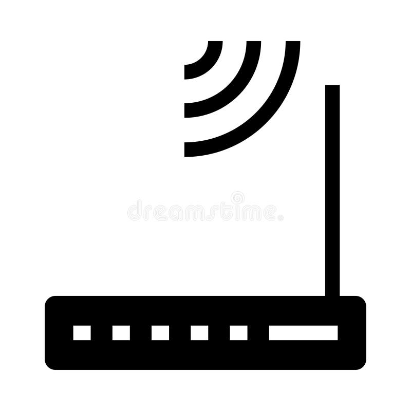 Modem glyphs icon stock illustration. Illustration of office - 115443338