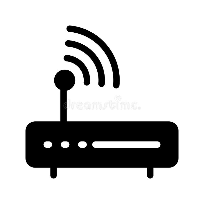 Modem Glyph Color Flat Vector Icon Stock Vector - Illustration of glyph ...