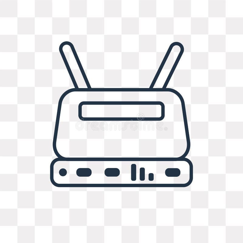 Modem Vector Icon Isolated on Transparent Background, Linear Mod Stock ...
