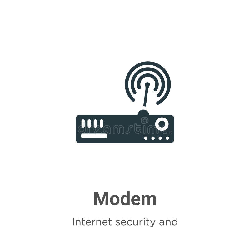 Internet Modem Vector Icon on White Background. Flat Vector Internet ...