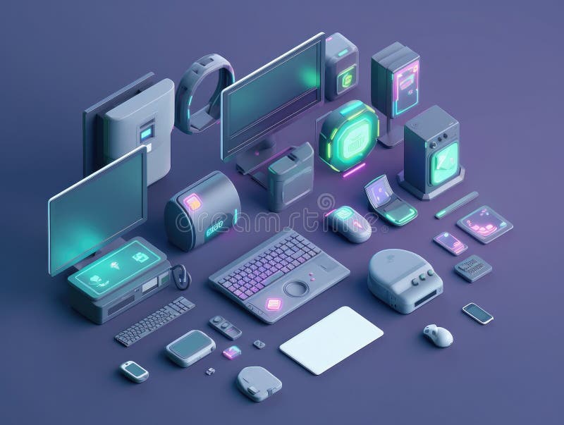 Modern and Antique Technology Devices. Digital and Analog Devices ...