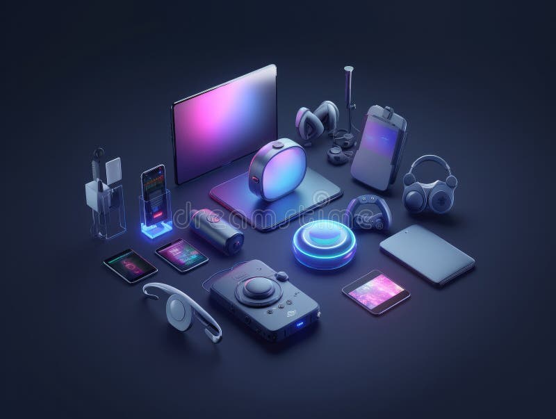 Modern and Antique Technology Devices. Digital and Analog Devices ...