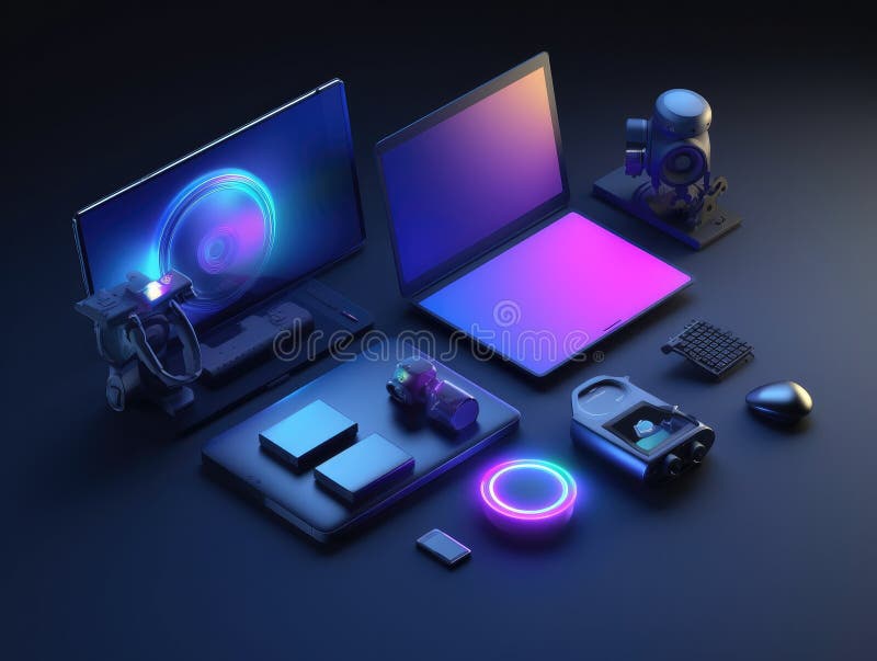 Modern and Antique Technology Devices. Digital and Analog Devices ...