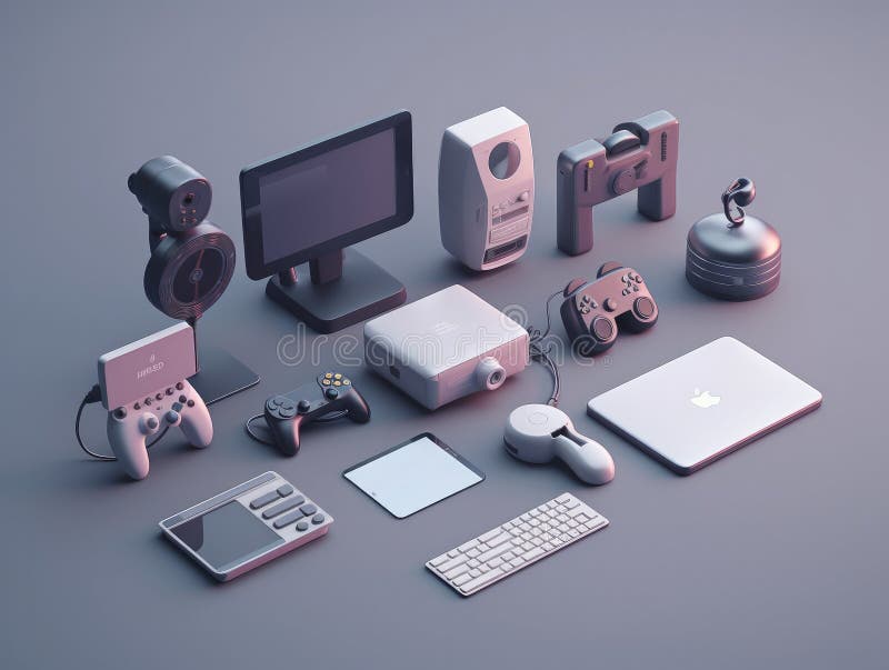 Modern and Antique Technology Devices. Digital and Analog Devices ...