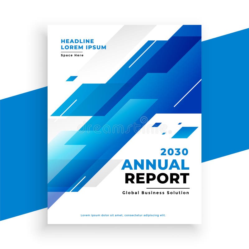 Moden Blue Business Flyer Annual Report Template Design Vector Stock ...
